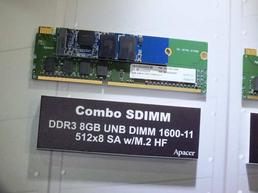 【COMPUTEX】DIMM+NANDフラッシュやSLC+MLC SSDなど省スペース向け“2 in 1”モデルを展開するApacer ...