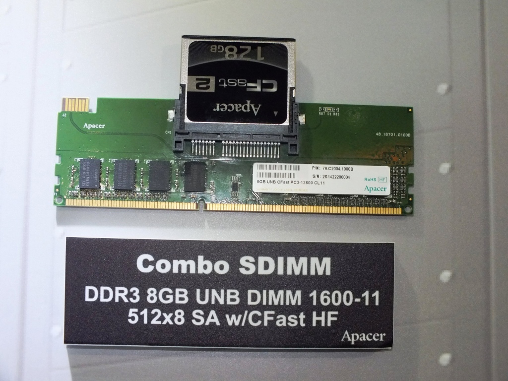 【COMPUTEX】DIMM+NANDフラッシュやSLC+MLC SSDなど省スペース向け“2 in 1”モデルを展開するApacer ...