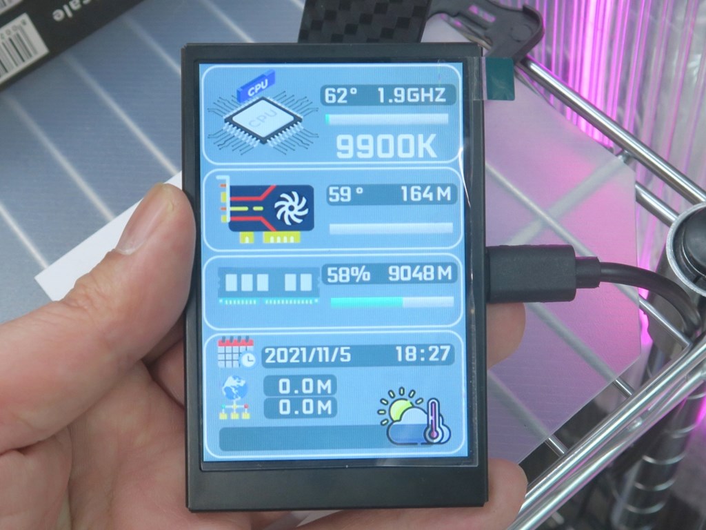 PCのシステム情報が表示できる3.5型のUSB液晶「Turing Smart Screen」が販売中 - エルミタージュ秋葉原