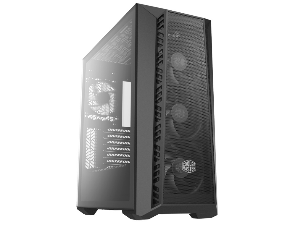 高エアフロー設計の光らないミドルタワー、Cooler Master「MasterBox 520 Mesh Blackout Edition ...