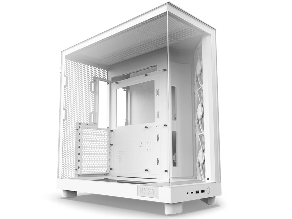 斜めファンが特徴のシームレスガラス採用ケース、NZXT「H6 Flow」シリーズが10日発売 - エルミタージュ秋葉原