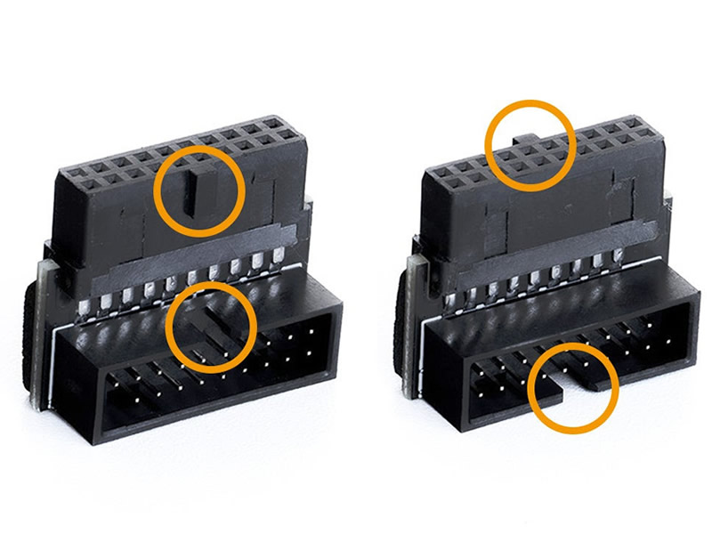 マザーボードのUSB3.0コネクターをL字にできる変換コネクタ2種 - エルミタージュ秋葉原