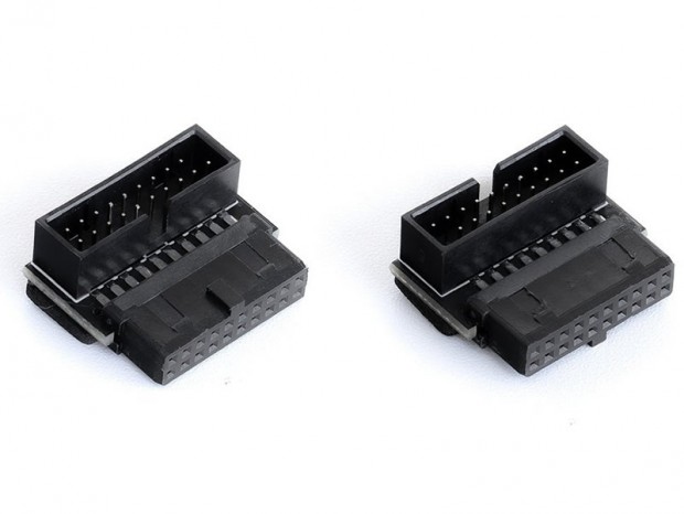 マザーボードのUSB3.0コネクターをL字にできる変換コネクタ2種 - エルミタージュ秋葉原