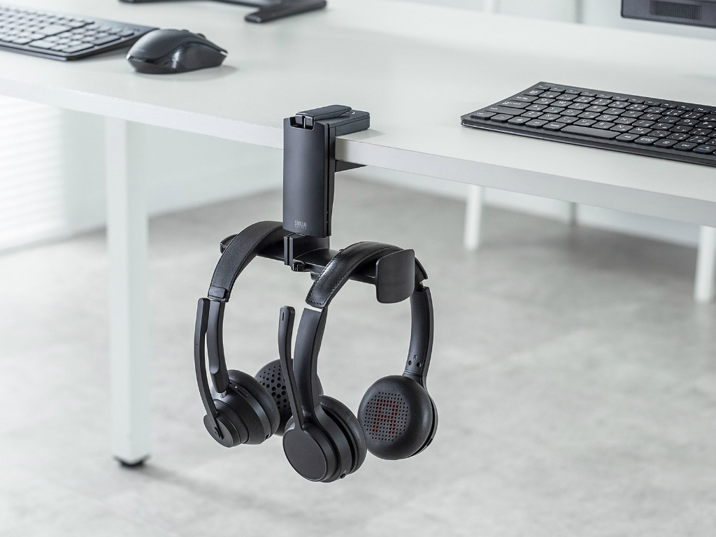 2台のヘッドホンを収納できる回転式ヘッドホンフックがサンワサプライから - エルミタージュ秋葉原