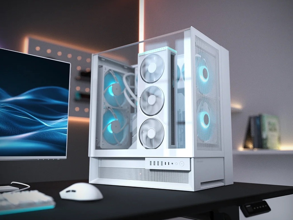 左・右・中央レイアウトが可能な対称デザインのPCケース、COUGAR「OmnyX」 - エルミタージュ秋葉原