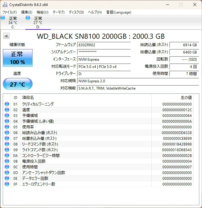SN8100_101_diskinfo_2tb - エルミタージュ秋葉原