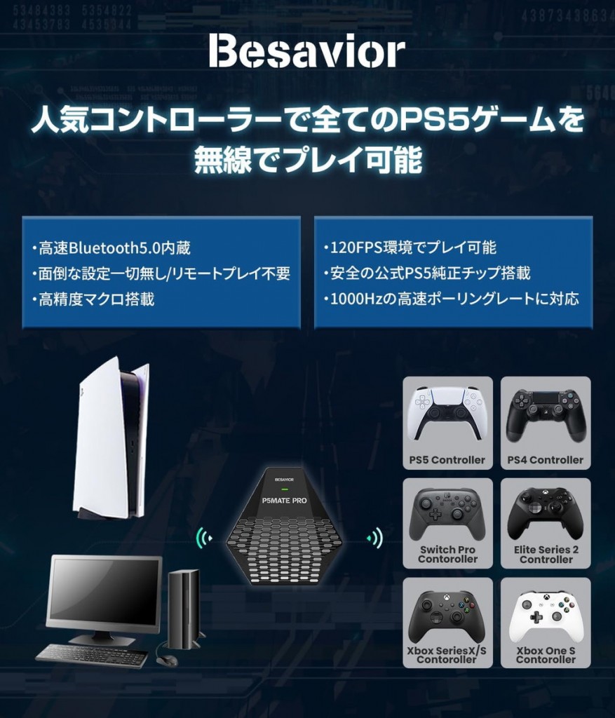 ほぼすべての主要コントローラやアケコンがPS5で使える万能コンバータ「Besavior P5Mate Pro」発売 - エルミタージュ秋葉原
