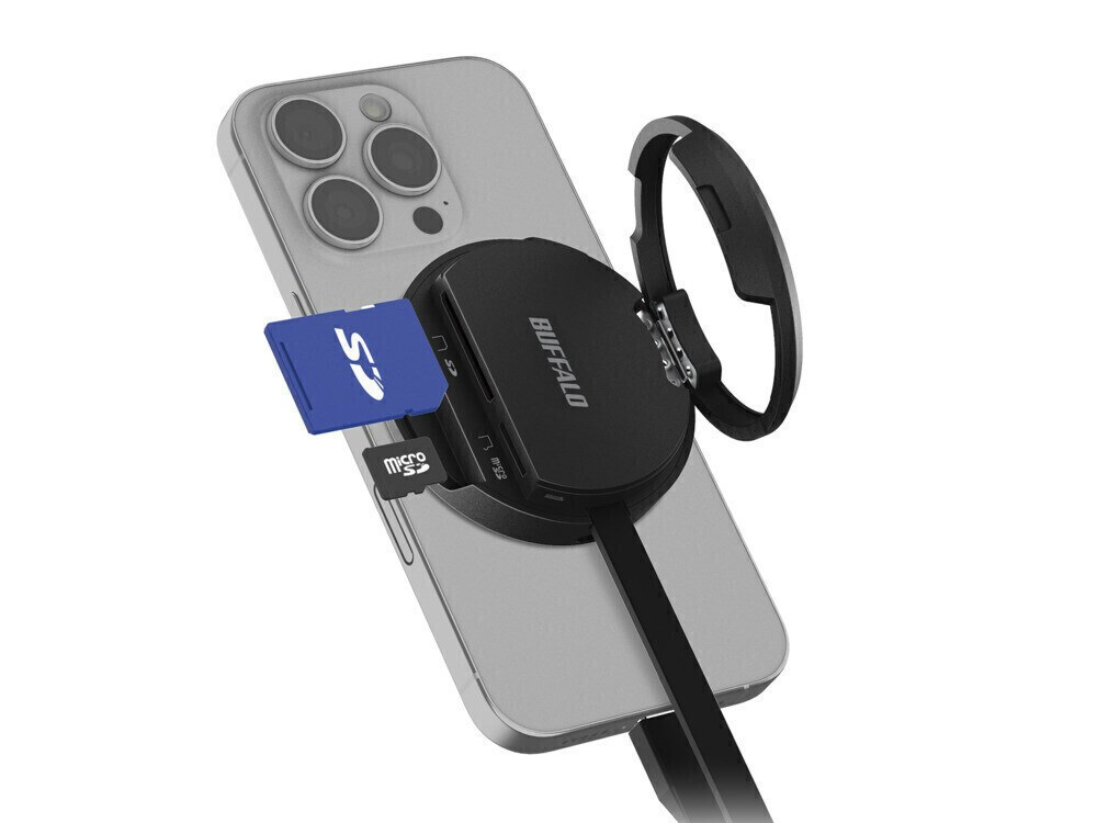 スマホに貼り付くMagSafe対応SD/microSDカードリーダがバッファローから - エルミタージュ秋葉原